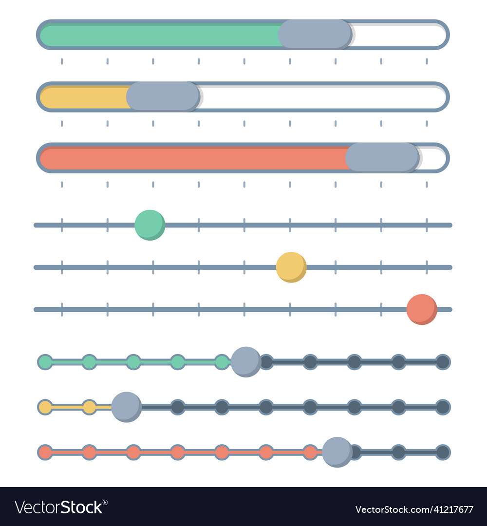 Flat design sliders set Royalty Free Vector Image Flat design sliders set Royalty Free Vector Image