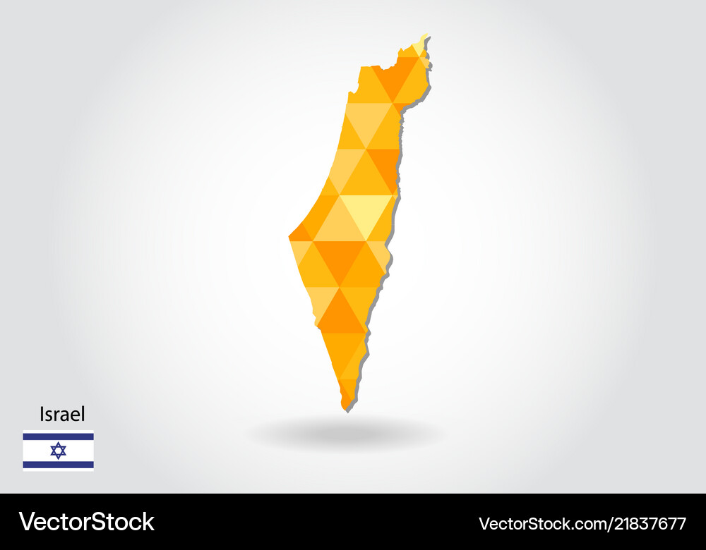 Geometric polygonal style map of israel low poly Vector Image