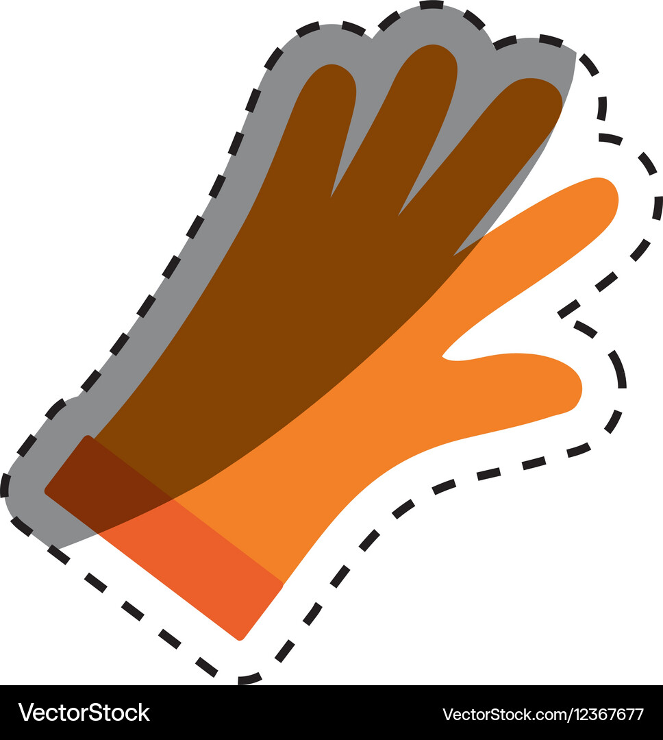 Industrial glove isolated Royalty Free Vector Image