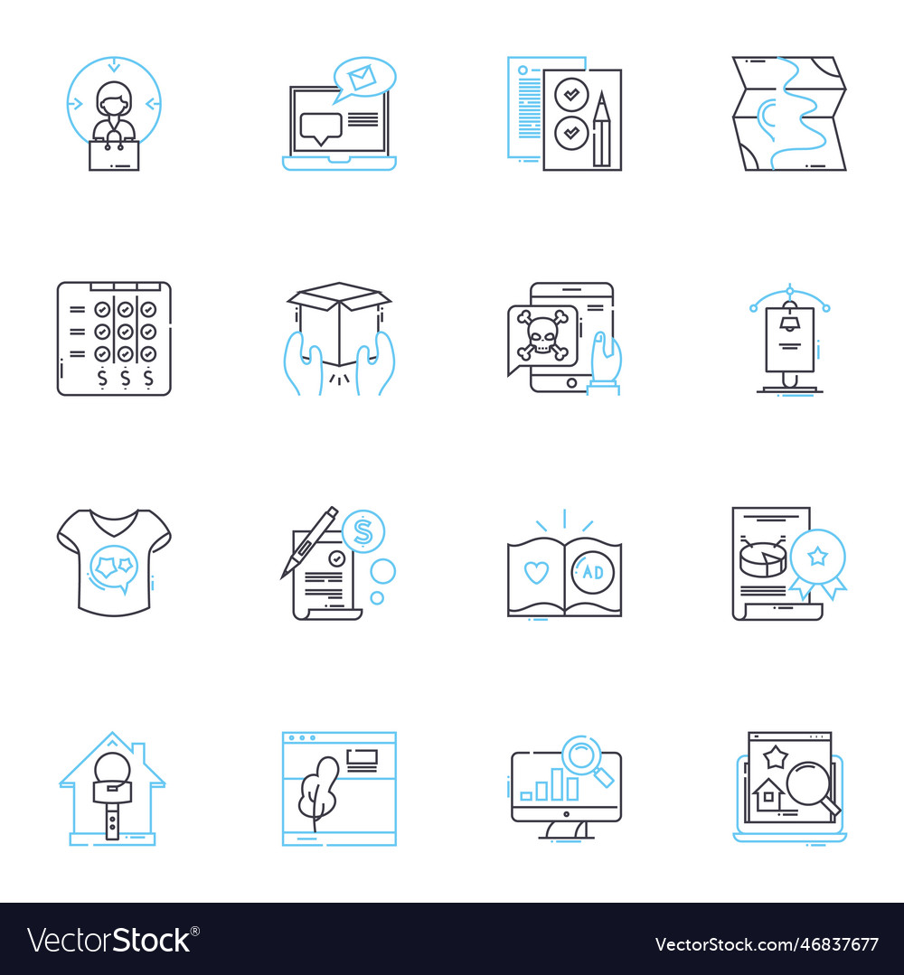 Influence power linear icons set authority Vector Image Influence power linear icons set authority Vector Image
