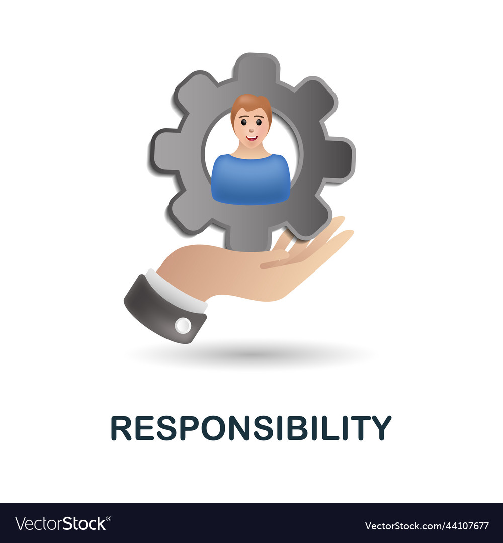 Responsibility icon 3d from company value Vector Image