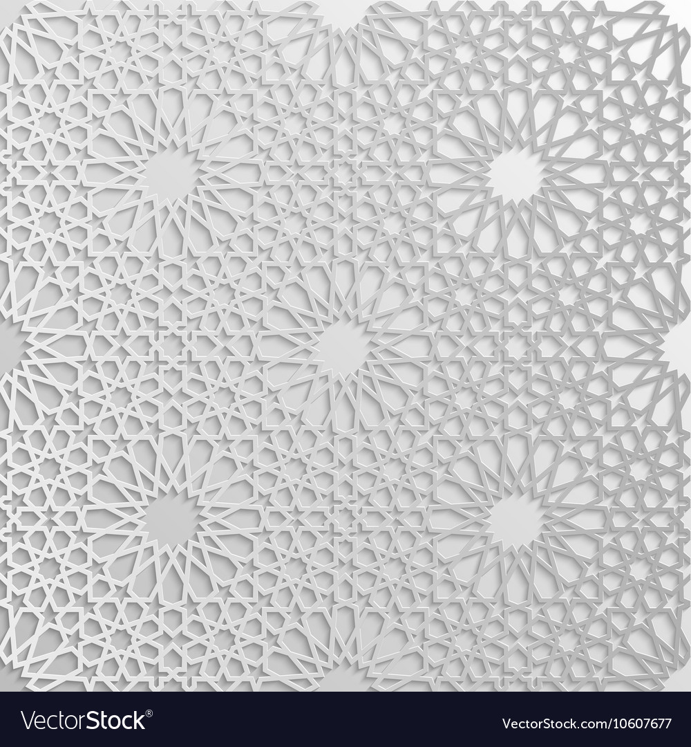 Seamless islamic pattern 3d traditional arabic Vector Image