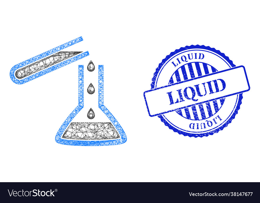 Textured liquid badge and hatched chemical liquid Vector Image Textured liquid badge and hatched chemical liquid Vector Image