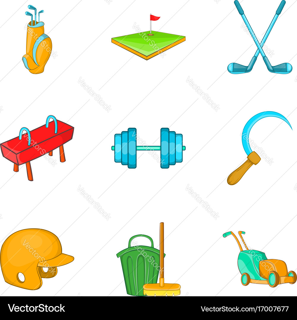 Track icons set cartoon style Royalty Free Vector Image