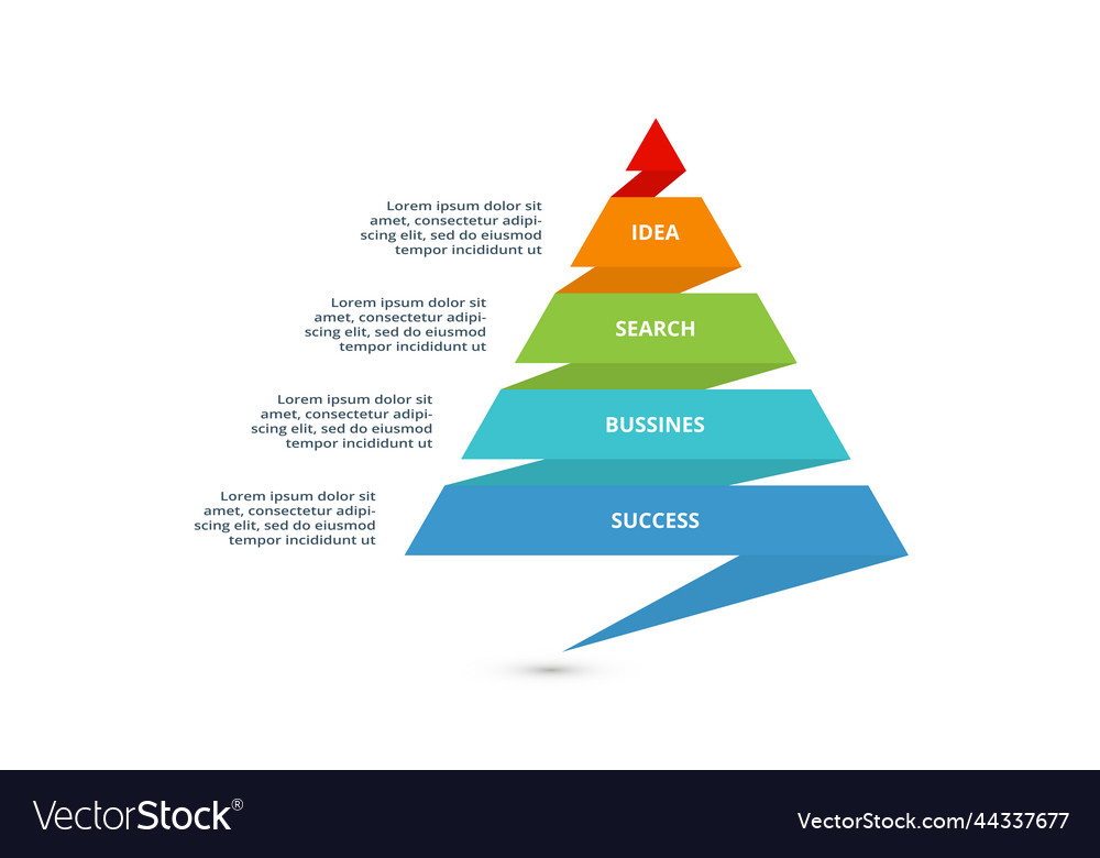 Triangle with 4 elements infographic template Vector Image