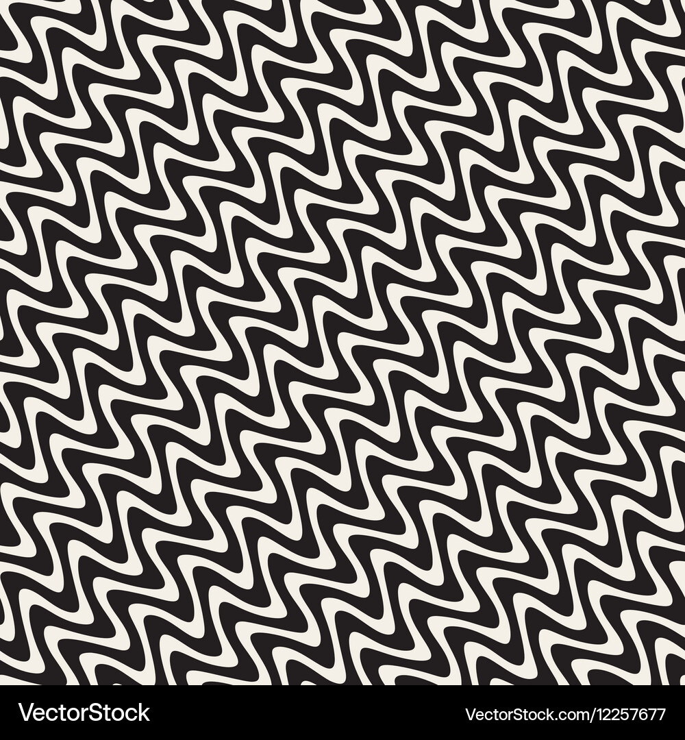 Wavy ripple lines seamless black and white Vector Image