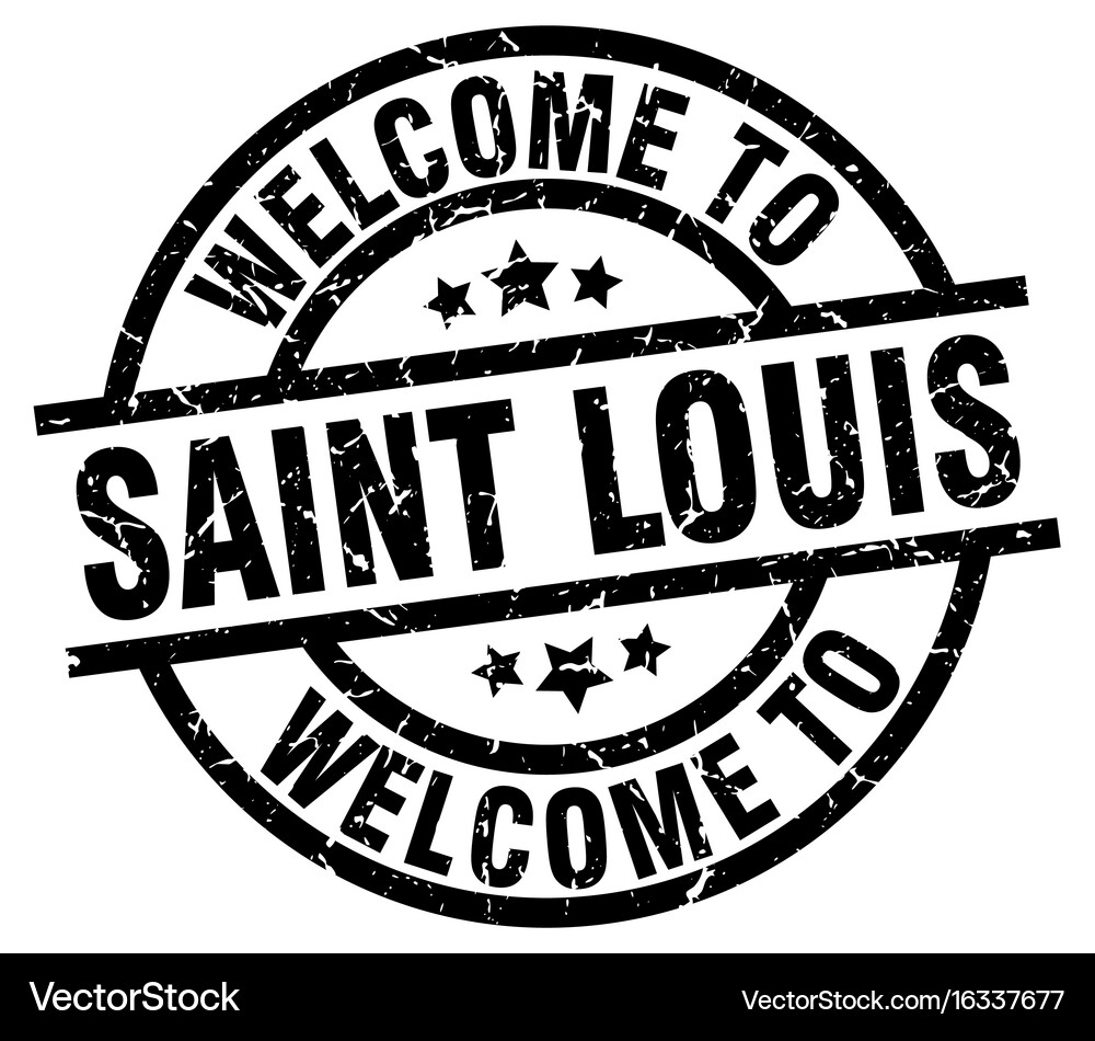 Welcome to saint louis black stamp Royalty Free Vector Image