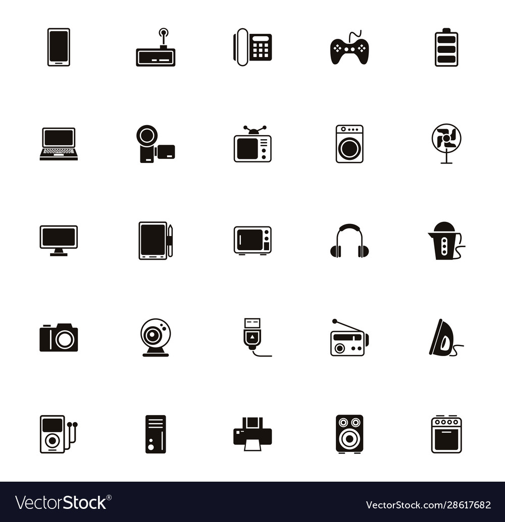 Bundle electronics devices icons Royalty Free Vector Image