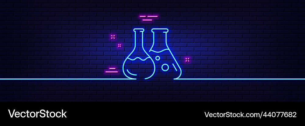 Chemistry lab line icon laboratory flask sign Vector Image