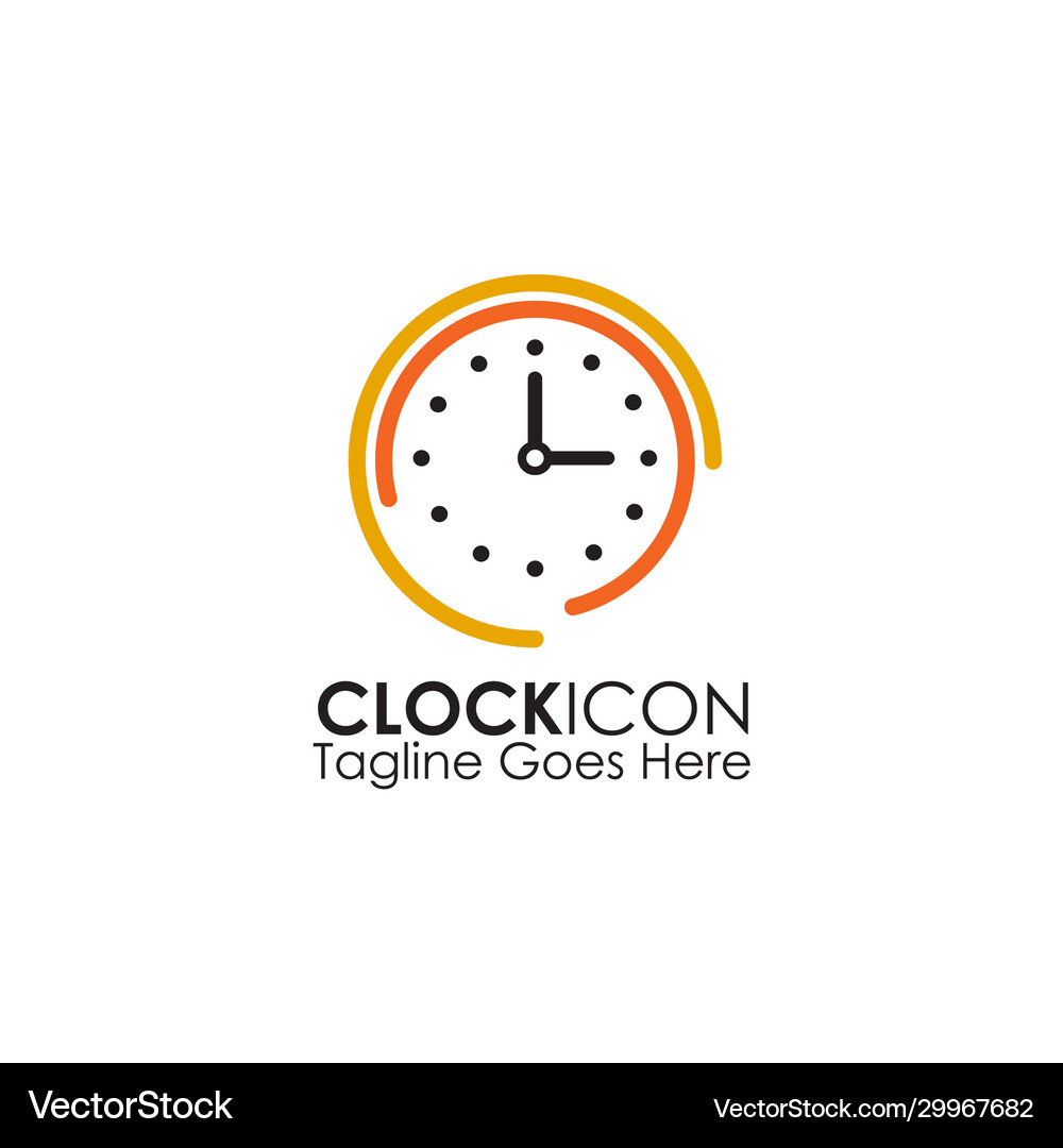 Clock icon logo design template Royalty Free Vector Image