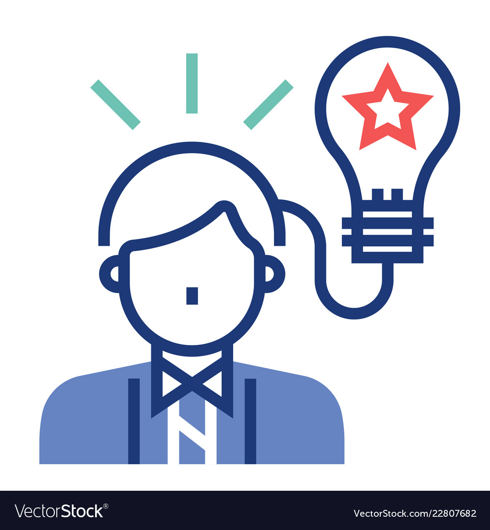 Expert flatoutline Royalty Free Vector Image - VectorStock