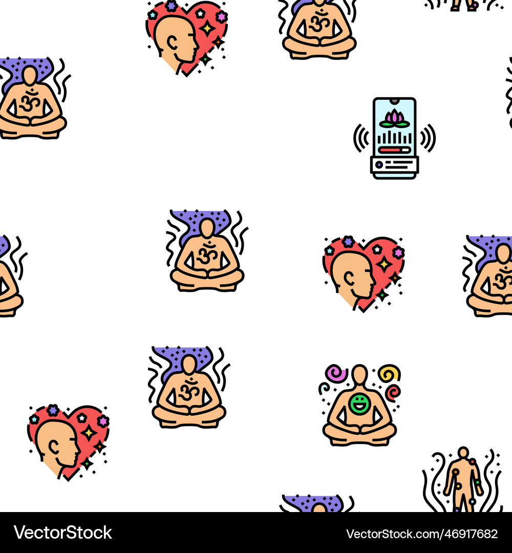 Meditation yoga relax zen seamless pattern Vector Image