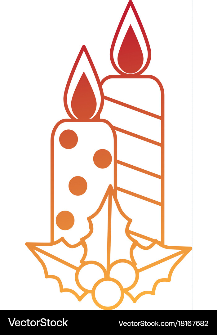 Merry christmas candles decoration Royalty Free Vector Image