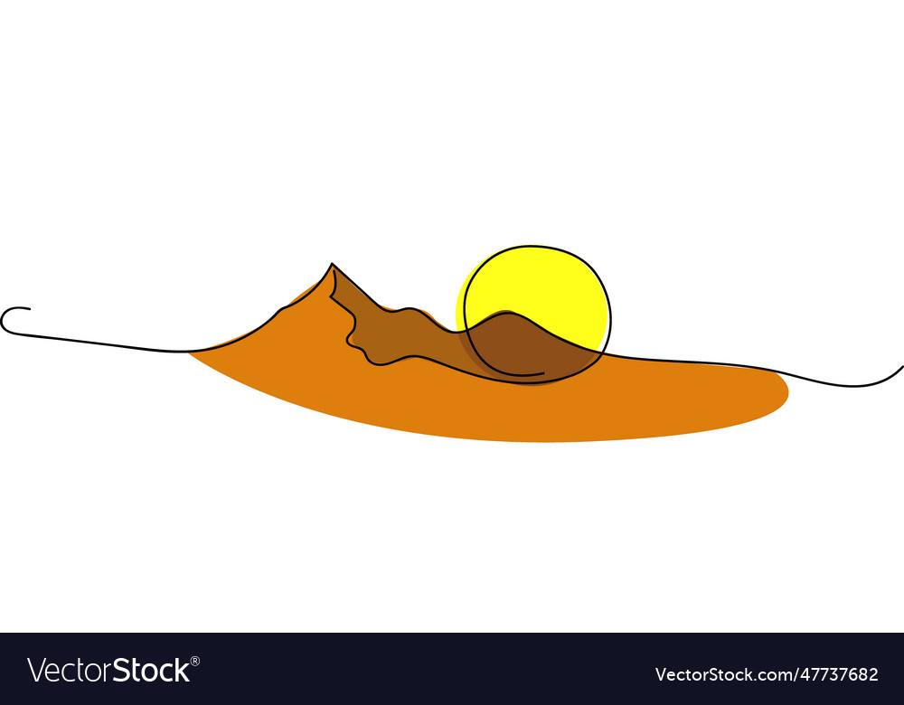 Minimalist mountain line art landscape outline Vector Image Minimalist mountain line art landscape outline Vector Image