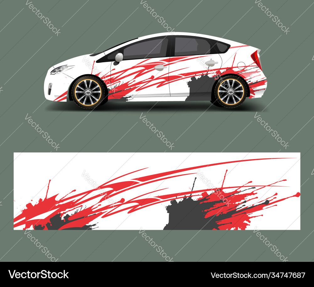 Car decal graphic abstract racing designs for Vector Image