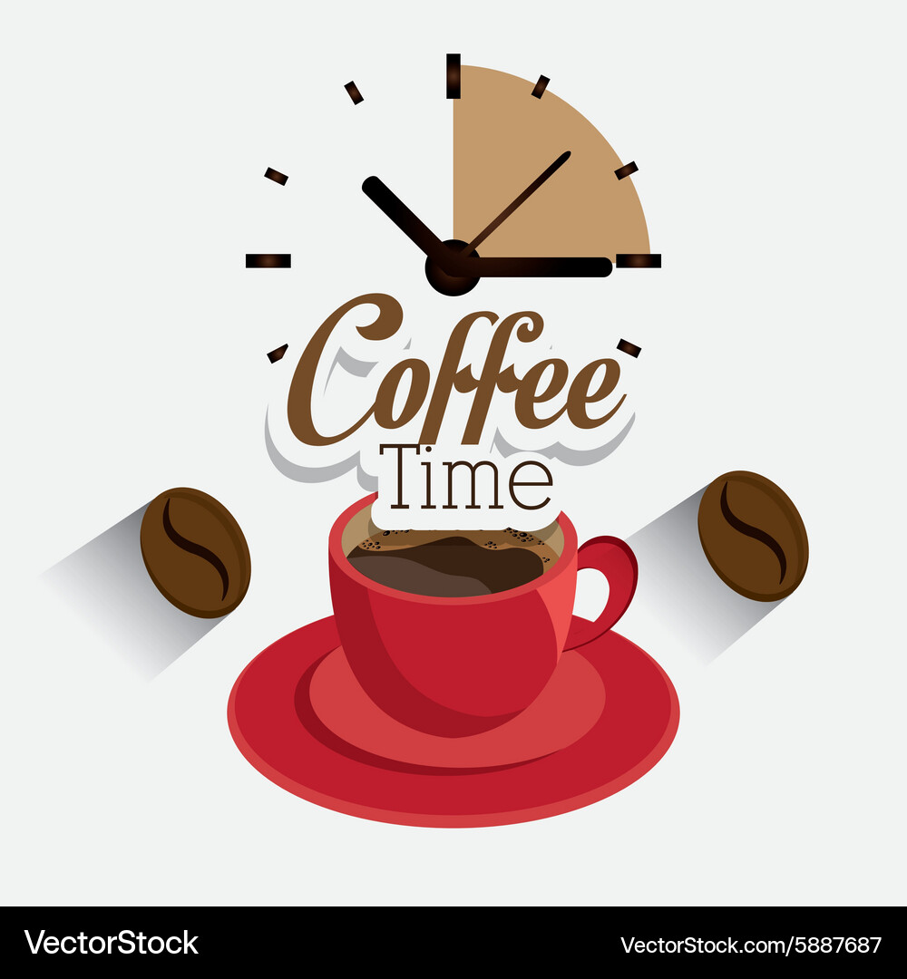 Coffee time design Royalty Free Vector Image - VectorStock