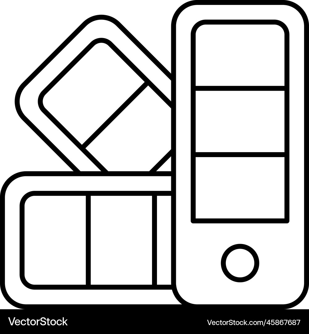 Colors palette outline icon style Royalty Free Vector Image