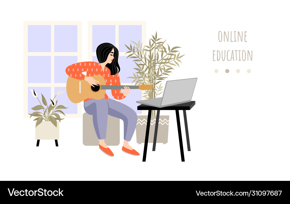 Distance learning music Royalty Free Vector Image