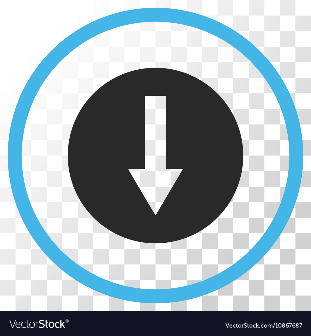 Down rounded arrow icon Royalty Free Vector Image