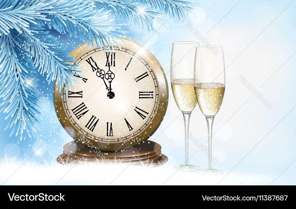 Holiday background with champagne glasses Vector Image