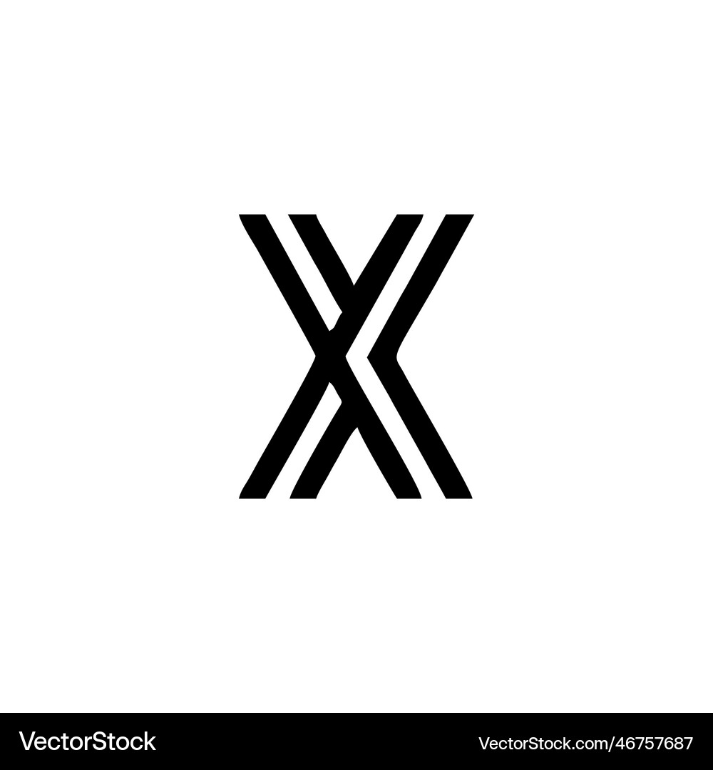 Letter x lines geometric symbol simple logo Vector Image
