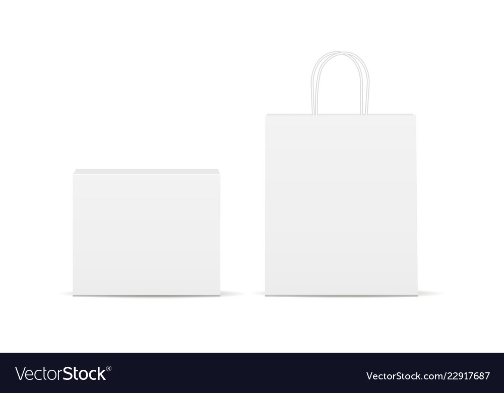 Rectangular box and bag Royalty Free Vector Image