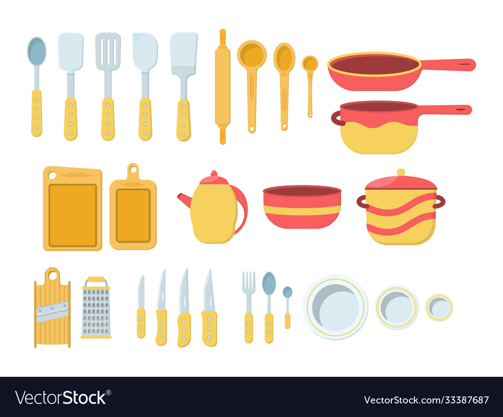 Set kitchen tools Royalty Free Vector Image - VectorStock