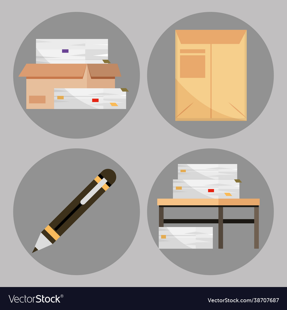 Set stack paperwork Royalty Free Vector Image - VectorStock