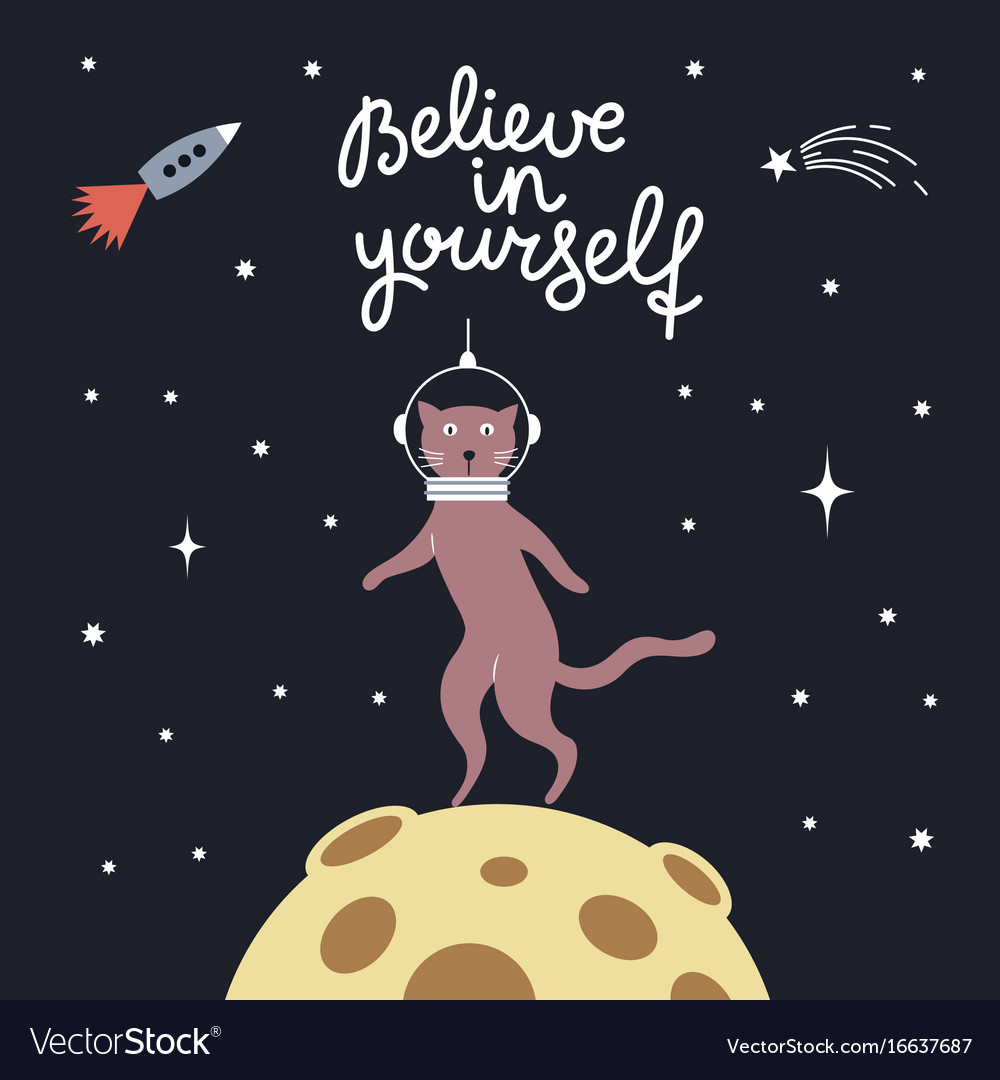 Space cat Royalty Free Vector Image - VectorStock