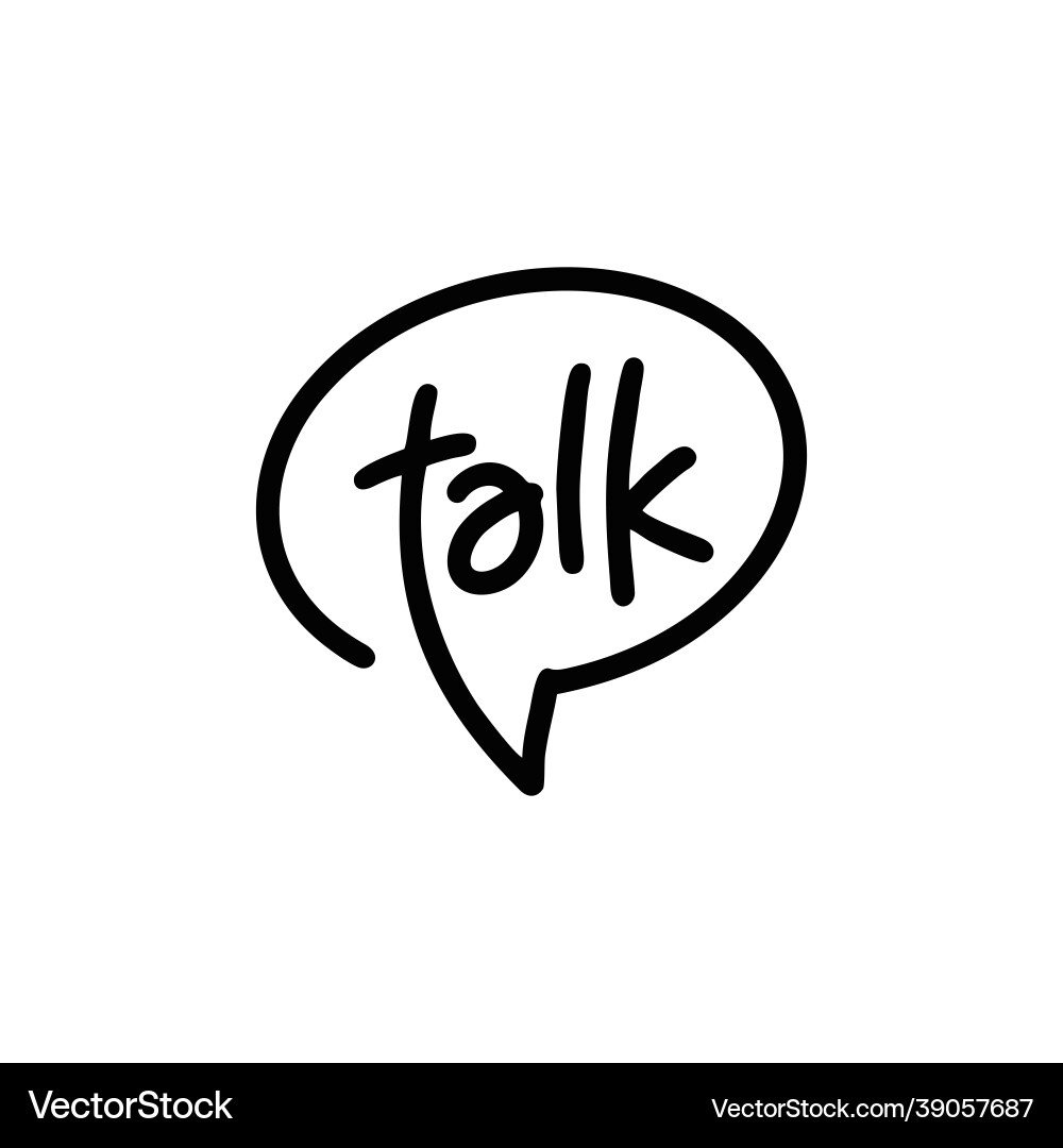 Talk lettering letter mark on chat bubble logo Vector Image