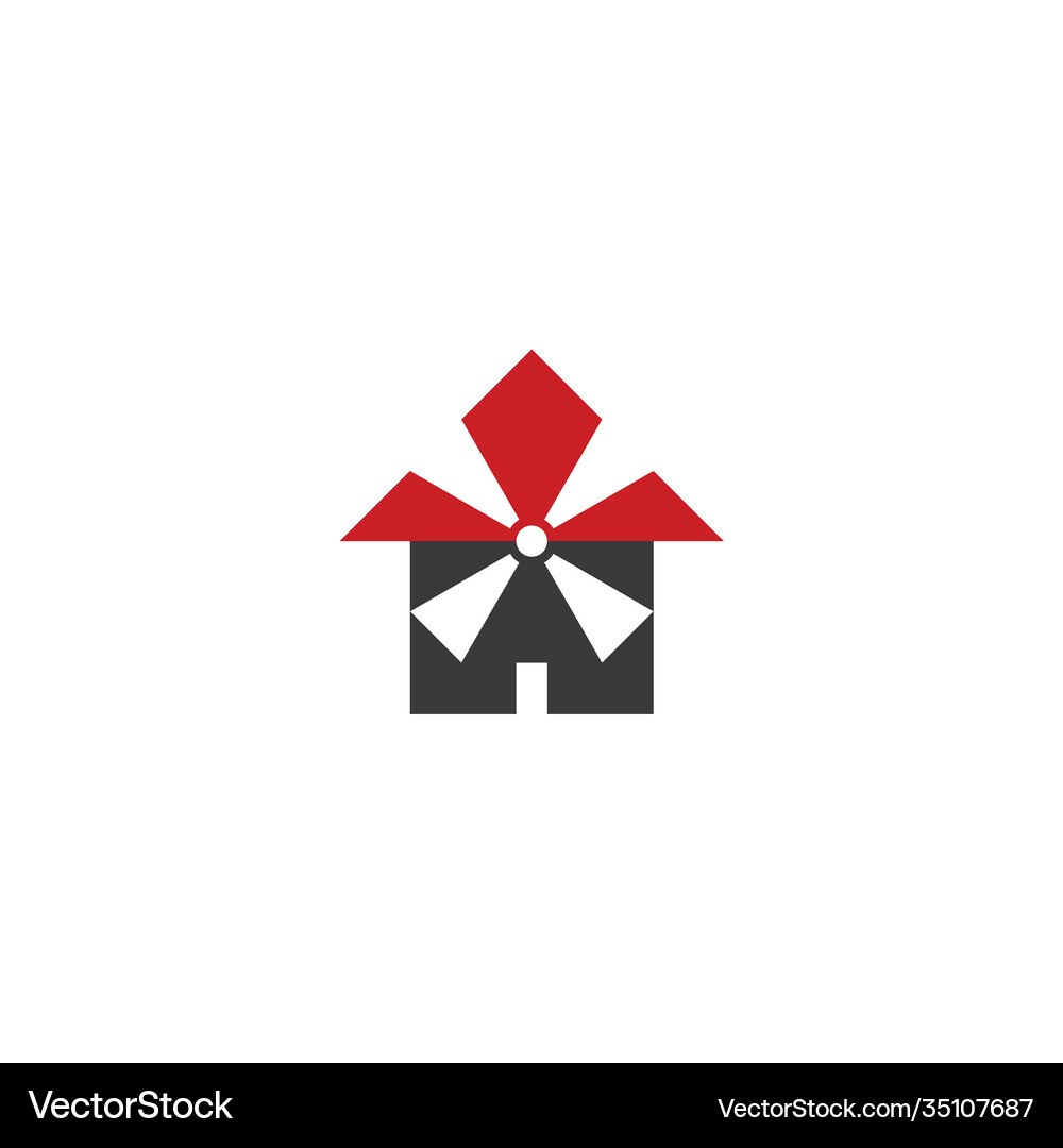 Windmill house logo icon sign design Royalty Free Vector