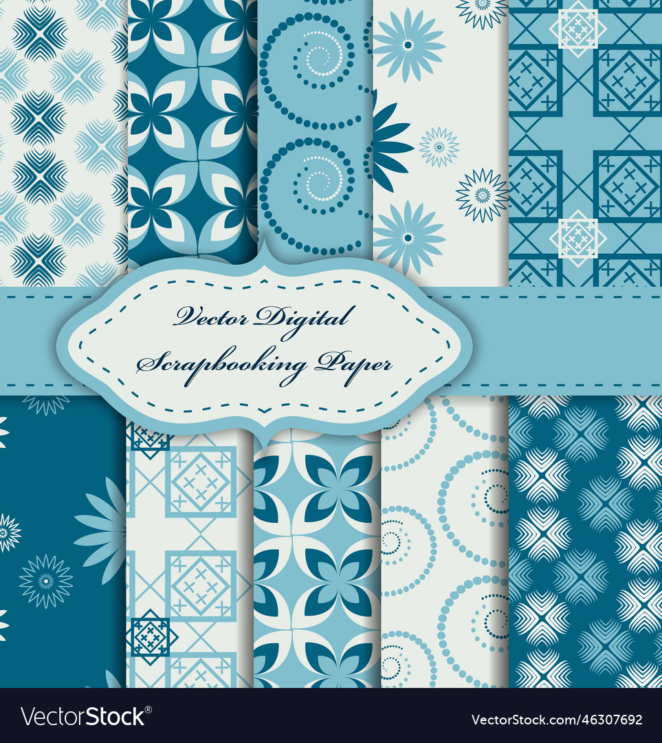 10 different seamless patterns tiling Royalty Free Vector