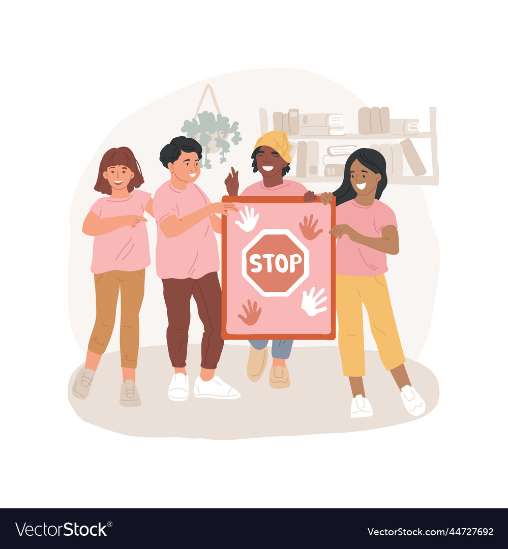 Anti-bullying day isolated cartoon Royalty Free Vector Image