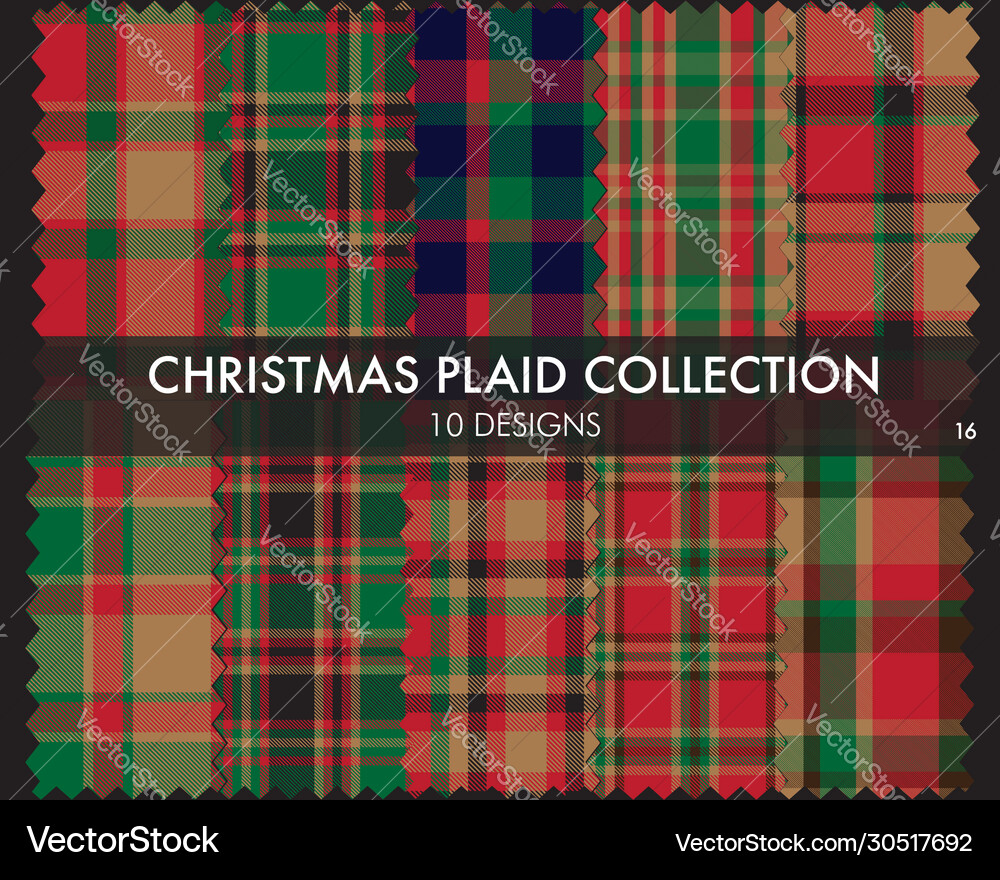 Christmas plaid tartan seamless pattern collection