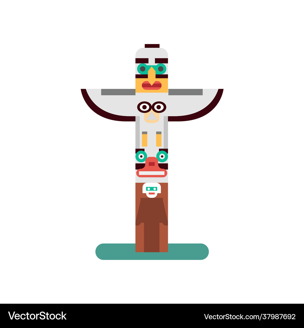 Colorful indian totem icon Royalty Free Vector Image