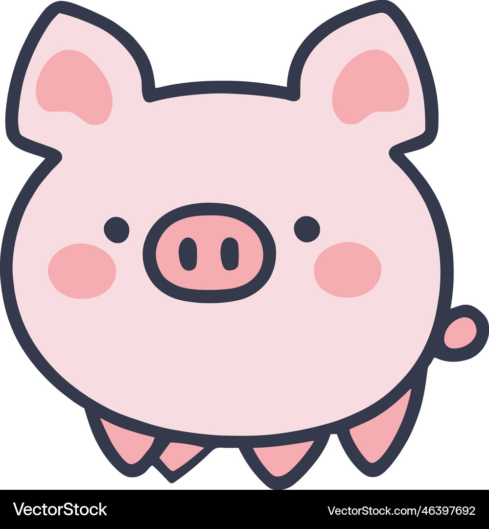 Cute pork farm animal Royalty Free Vector Image