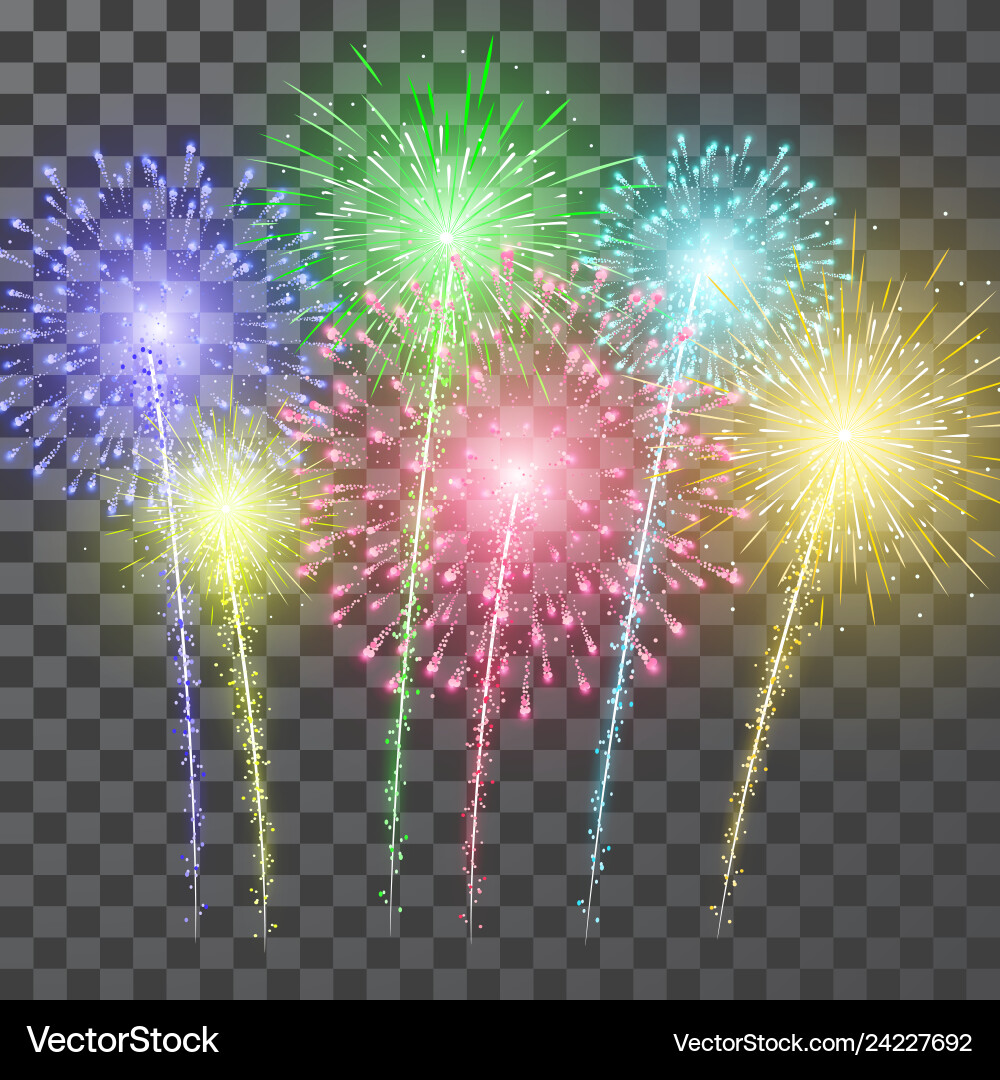 Fireworks festival colorful firework Royalty Free Vector