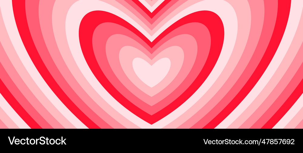 Groovy hearts background red and pink romantic Vector Image