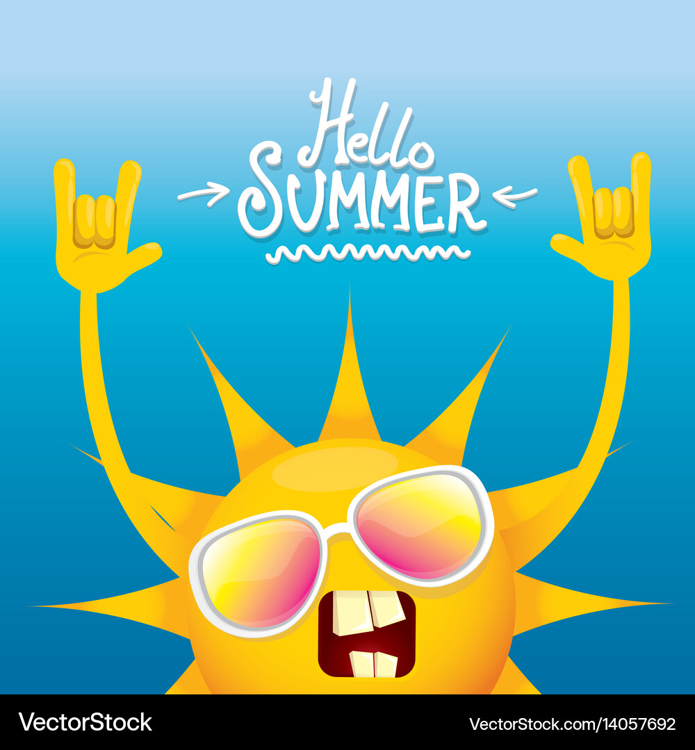 Hello summer rock n roll poster party Royalty Free Vector