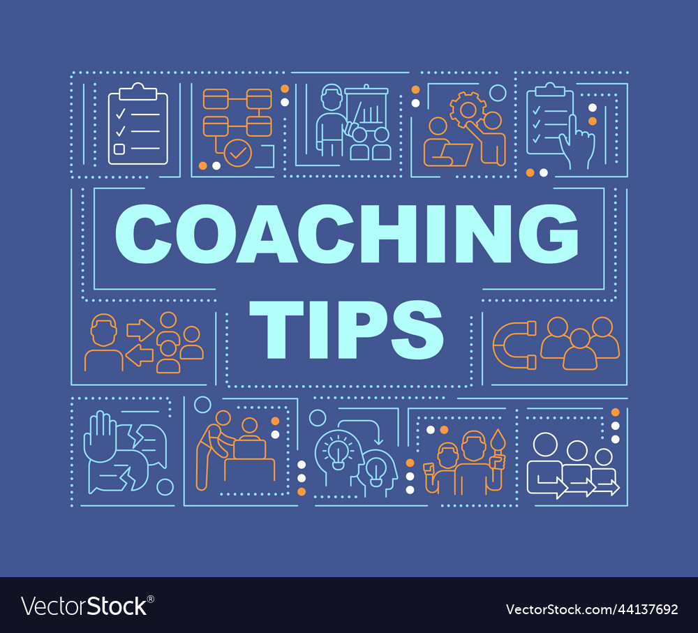 Mentoring tips word concepts dark blue banner Vector Image