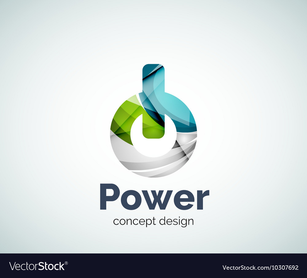Power button logo template Royalty Free Vector Image
