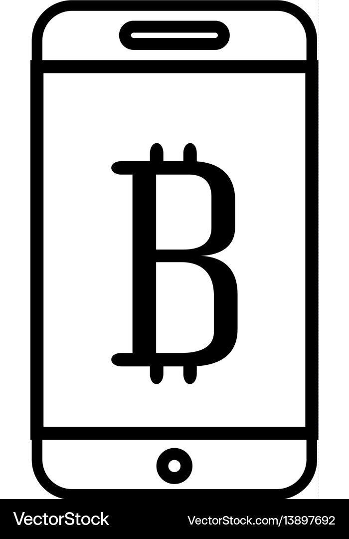Smartphone with bitcoin icon Royalty Free Vector Image