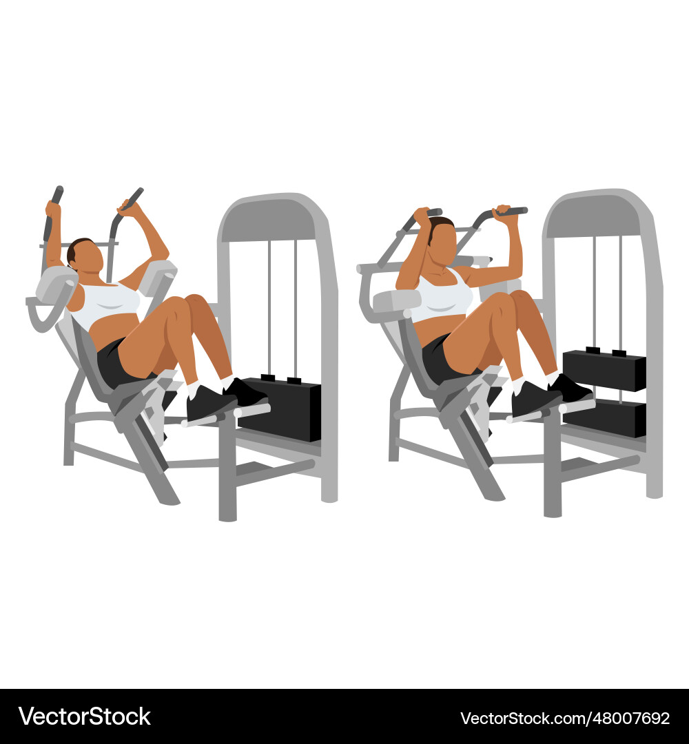 Young woman exercise with abs muscles on press Vector Image