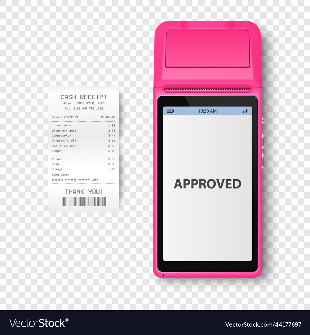 3d nfc payment machine with approved status Vector Image