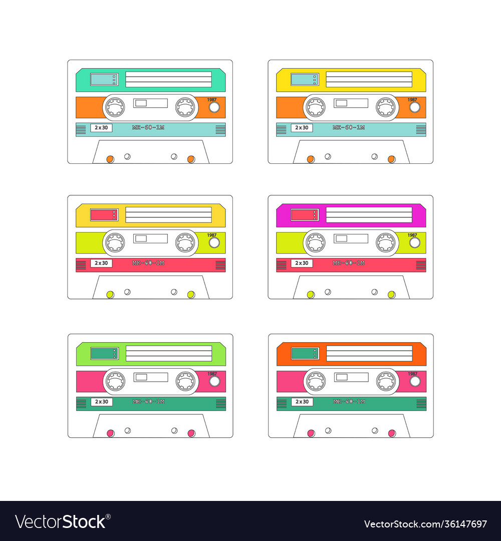 Audio tapes Royalty Free Vector Image - VectorStock