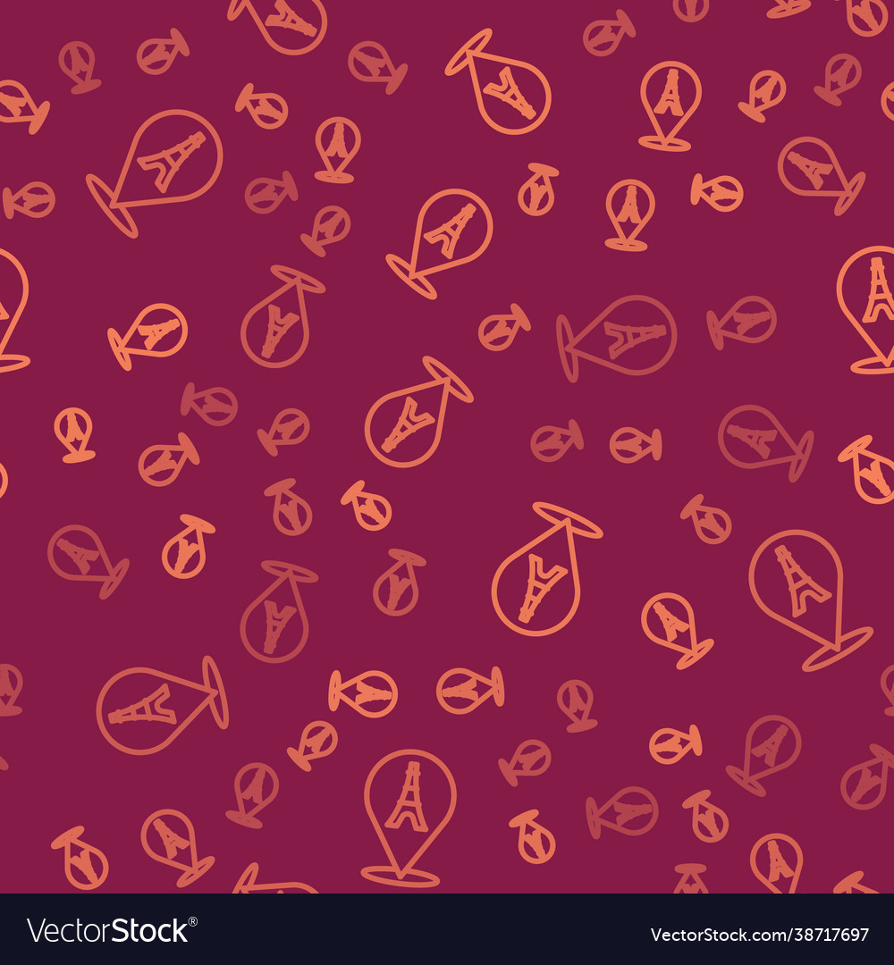 Brown line eiffel tower icon isolated seamless Vector Image Brown line eiffel tower icon isolated seamless Vector Image
