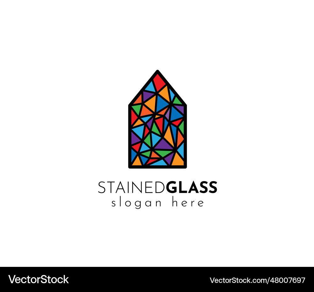 Colorful stained glass window logo design Vector Image