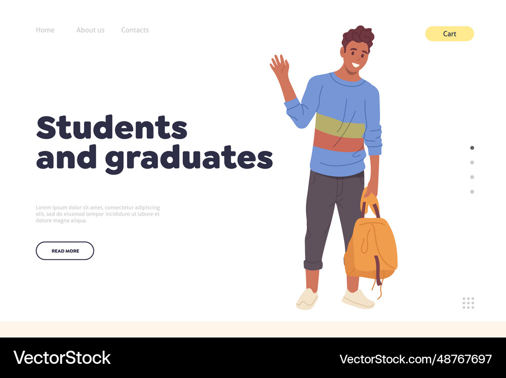 Education online service landing page design Vector Image