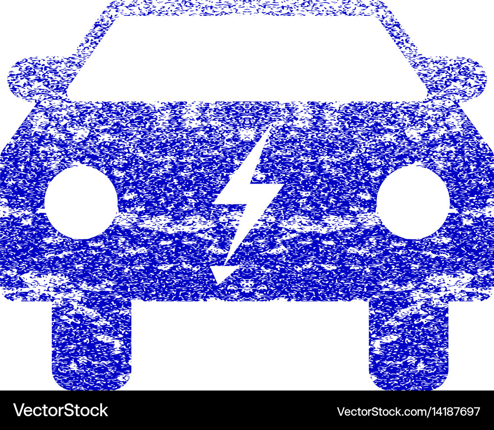 Electric power car textured icon Royalty Free Vector Image