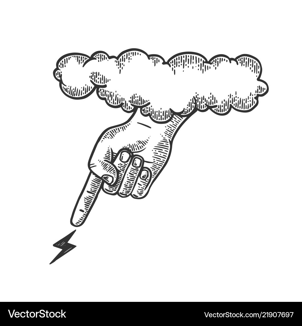 Hand of god engraving Royalty Free Vector Image